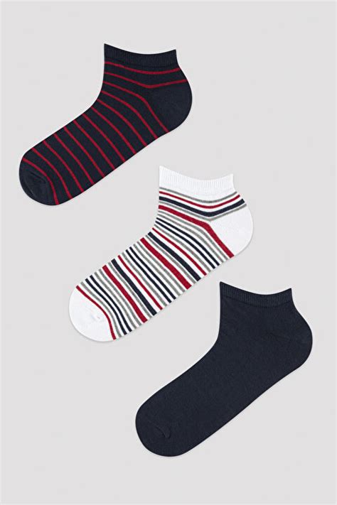 Man Colour Stripe 3in1 Liner Socks Phjq6rfa23iy Bgl Beyaz Gri Laci