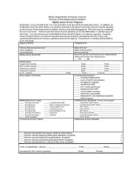 Illinois Medication Error Report Form Fill Out Sign Online And Download Pdf Templateroller