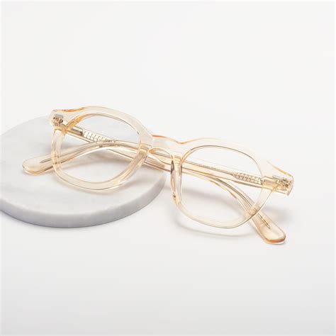 Translucent Brown Geek Chic Acetate Geometric Eyeglasses Potter