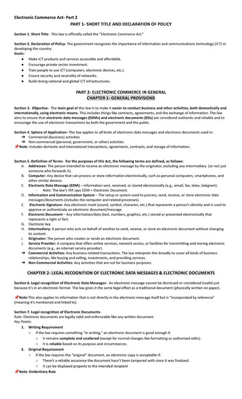 E Commerce Law Overview Key Provisions And Policies Eco 101 Studocu