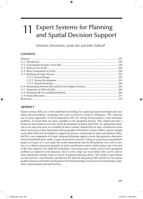 Pdf Expert Systems For Planning And Spatial Decision Support