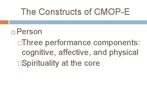 Canadian Model Of Occupational Performance E Townsend E
