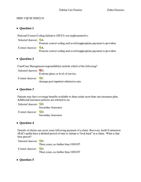 solution him2133 rasmussen module 5 national correct coding initiative