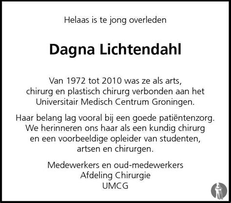 Dagna Lichtendahl 04 11 2013 Overlijdensbericht En Condoleances Mensenlinq Nl