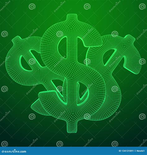 Dollar Sign Wireframe Vector Stock Vector Illustration Of Object