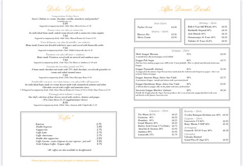 Sasso Harrogates Full Menu Online