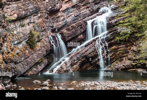 Cameron Falls Waterfall Waterton Lakes National Park Alberta Canada