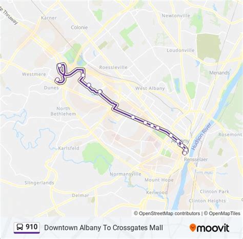 910 Route Schedules Stops And Maps Downtown Albany To Crossgates Mall