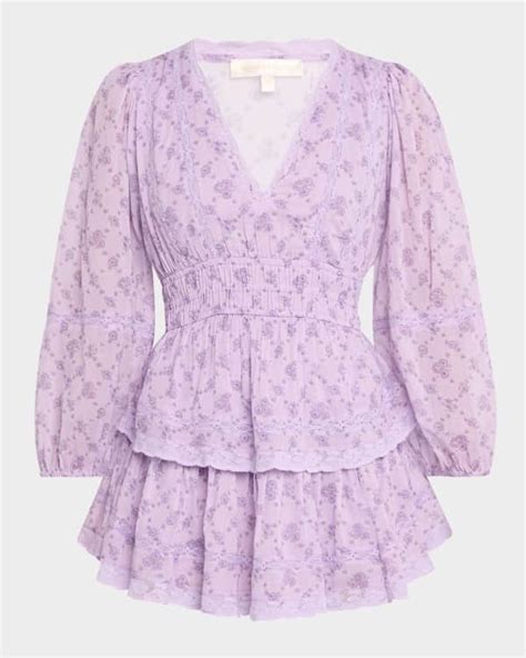 Loveshackfancy Nerida Tiered Lace Ruffle Mini Dress Neiman Marcus