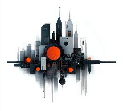 Abstract Cityscape With Geometric Shapes Stock Illustration Illustration Of Abstract Ambiance