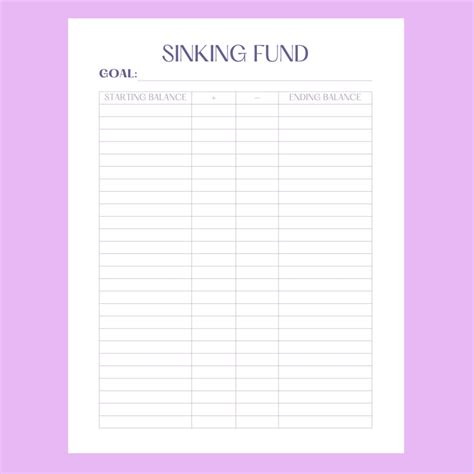 Sinking Funds Tracker Printable Sinking Funds Binder Sinking Funds