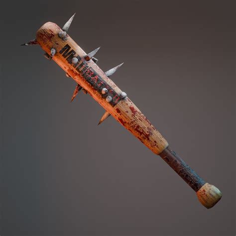 3d Model Madbatter Realistic Spiked Bat Weapon Vr Ar Low Poly