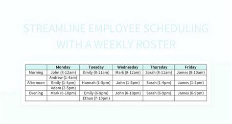 Optimize Employee Scheduling Efficiency With A Weekly Roster Excel