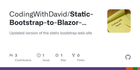 Github Codingwithdavidstatic Bootstrap To Blazor Updated Updated