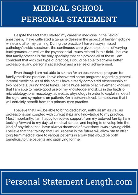 Free Medical School Personal Statement Template Word Medical School