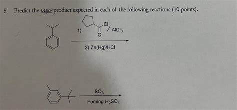 Solved Predict The MAJOR Product Expected In Each Of The Chegg