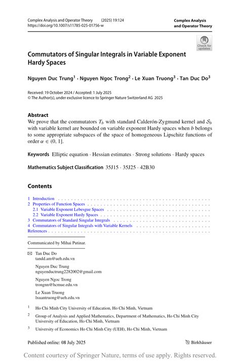 Commutators Of Singular Integrals In Variable Exponent Hardy Spaces