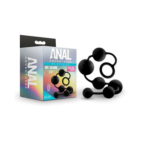 Blush Anal Adventures Platinum Silicone Anal Beads Large Black Shop
