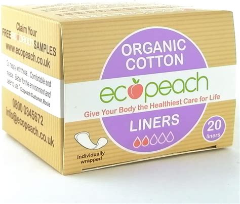 Ecopeach Organic Cotton Panty Liners 120 Liners 6 Packs X 20 Ultra