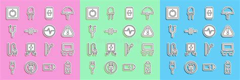 Set Line Battery Fuse Exclamation Mark In Triangle Electric Light Switch Circuit Scheme