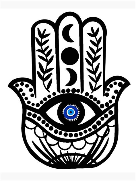 Hamsa Hand Evil Eye Mounted Print For Sale By Livaniaapparel