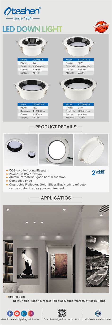 High Quality Indoor Led Downlight Oteshen
