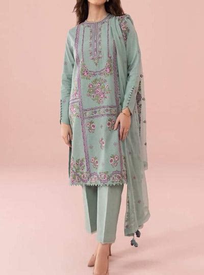 Grace S757 Embroidered 3pc Lawn Dress With Embroidered Munar Dupatta Katran