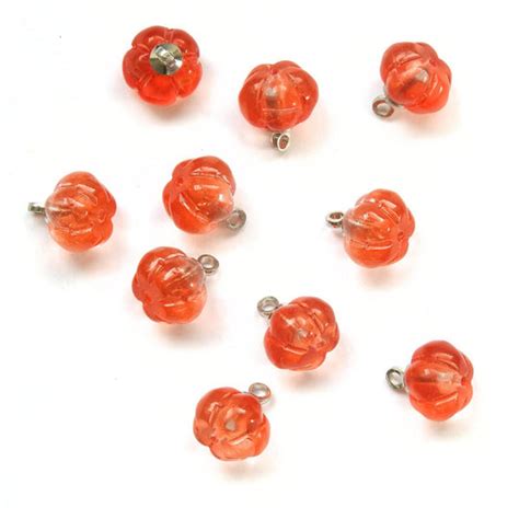 Orange Mini Pumpkins Glass Beads For Decoration Creative T Ideas