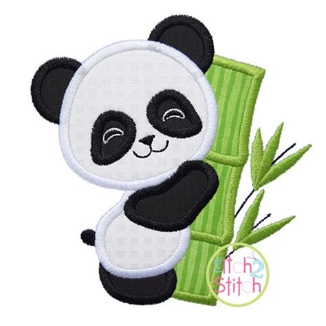 Mini Panda Machine Embroidery Design 4 Sizes Instant Download Etsy