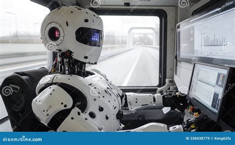 Futuristic Robot Traffic Control Center Operates On Highway Showcasing Advanced Technology And