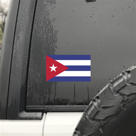 Cuba Flag Decal Sticker 5 Inches By 3 Inches Premium Quality Vinyl