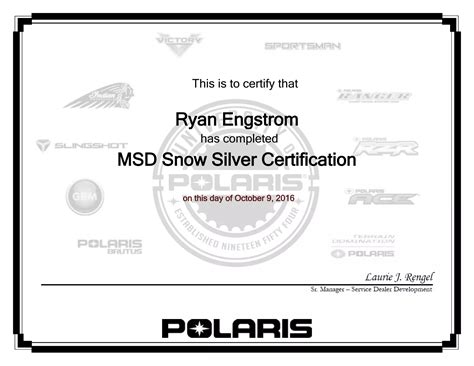 Polaris Msd Snow Silver Certification Ppt