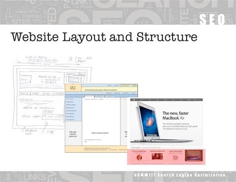 website layout and structure