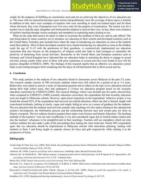 Analysis On Sex Education In Schools Across Malaysia Pdf