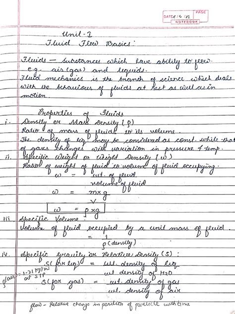 Fluid Flow Notes New Doc 03 20 2024 2223 Pdf
