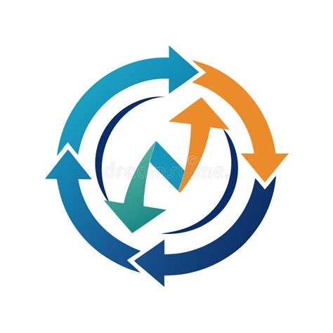 Circular Arrows Illustrating Process Flow And Cyclical Activity In Shades Of Blue And Orange