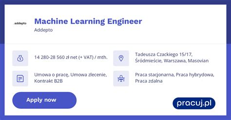 Oferta Pracy Machine Learning Engineer Addepto Warszawa