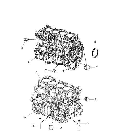Engine Cylinder Block And Hardware 2013 Dodge Avenger