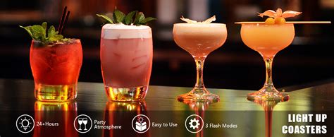 Led Coaster 30 Pack Colorful Light Up Coasters For Drinks