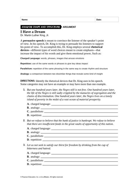 I Have A Dream Argument 9th Grade Vol 1 Pdf Social Science Language Arts And Discipline