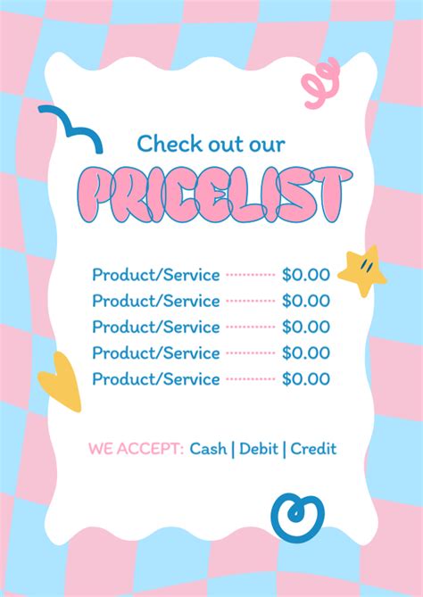 Unique Pricing Showcase Poster Eye Catching Design For Your Rates And