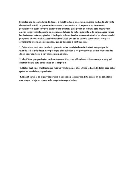 Exportar Una Base De Datos De Access A Excel Electro Pdf