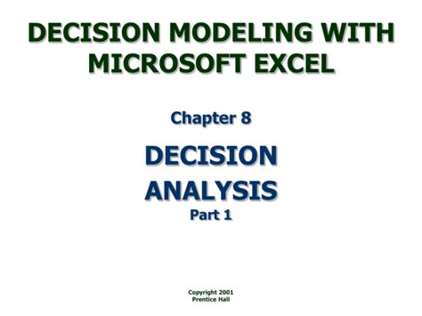 Decision Modeling With Microsoft Excel