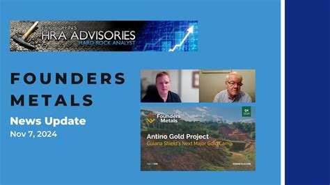 News Update With Colin Padget Of Founders Metals Tsx V Fdr Youtube