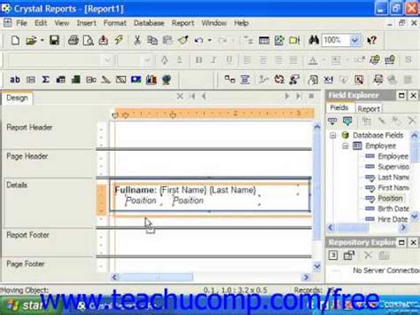 Crystal Reports Tutorial Drawing Boxes Business Objects Training Lesson