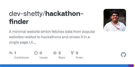Github Dev Shettyhackathon Finder A Minimal Website Which Fetches Data From Popular Websites