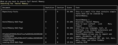 Document Search In Net With Kernel Memory Leading Edje