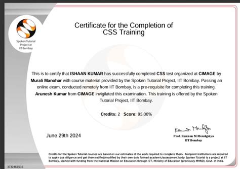 Css Certificate Ishaan Kumar