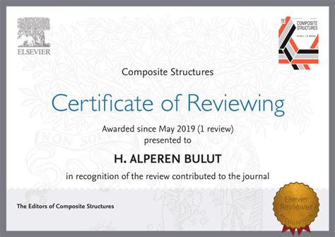 Pdf Certificate Award Composite Structures Journal Elsevier