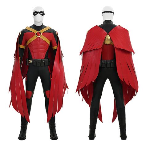 Robin War Red Robin Tim Drake Cosplay Costume Halloween Outfit Accospl
